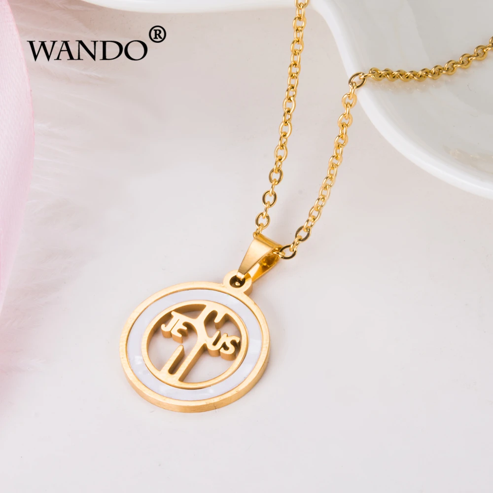 Wando 패션 기독교 예수 글꼴 부적 껍질 페이딩 골드 컬러 스테인레스 스틸 소재 목걸이 펜던트 선물 p18|펜던트 ...