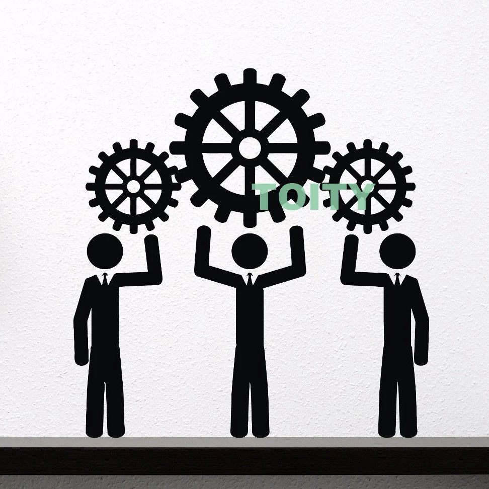 Vinyl Decal Wall Sticker business people thinking thought wheel Home ...