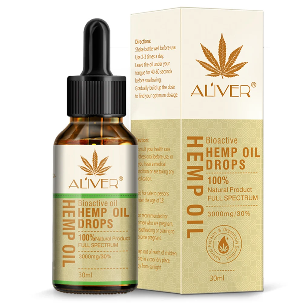 1pc 30ml Organic Hemp Seed Oil Herbal Drops Reduce Stress Pain Body ...
