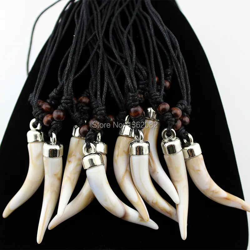 Wholesale Lot 12pcs Acrylic Design Imitation Elephant Tooth Necklace ...