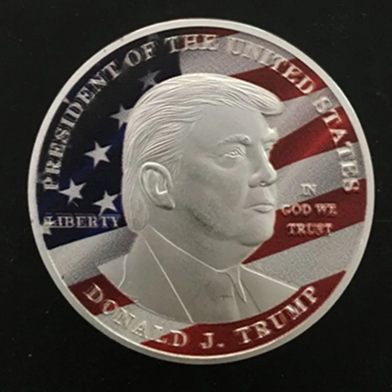 50 pcs The Donald Trump coin silver plated 40 mm America President ...