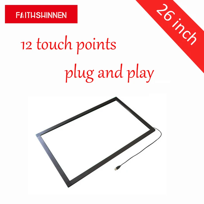 26 inch ir touch panel frame 12 touch points multi touch screen overlay ...