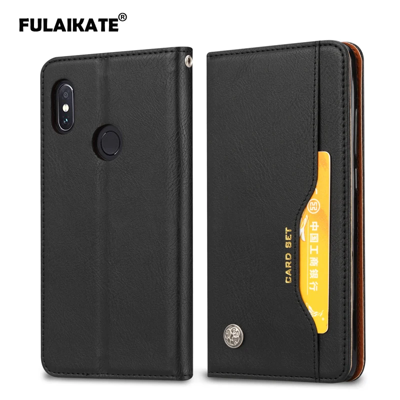 FULAIKATE Card Set Flip Case for Xiaomi Redmi Note 5 Pro Soft Back ...