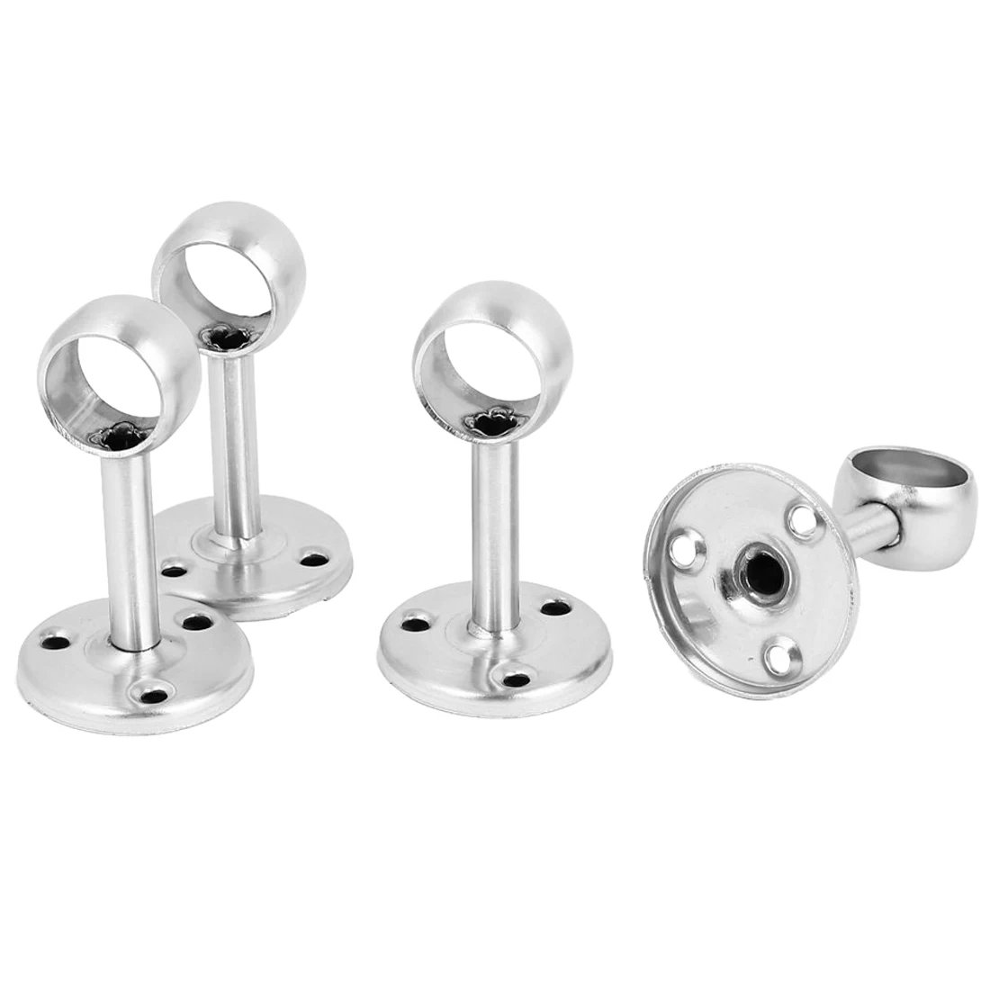 19mm Dia Pipe Rod Wall Mounted Clothes Lever Support Bracket 4Pcs ...