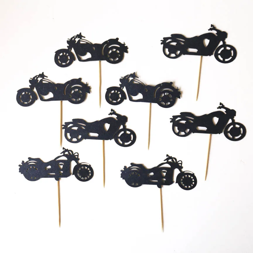 Motorcycle Cupcake Toppers,Set of 12/24/48pcs cupcake toppers,boy ...