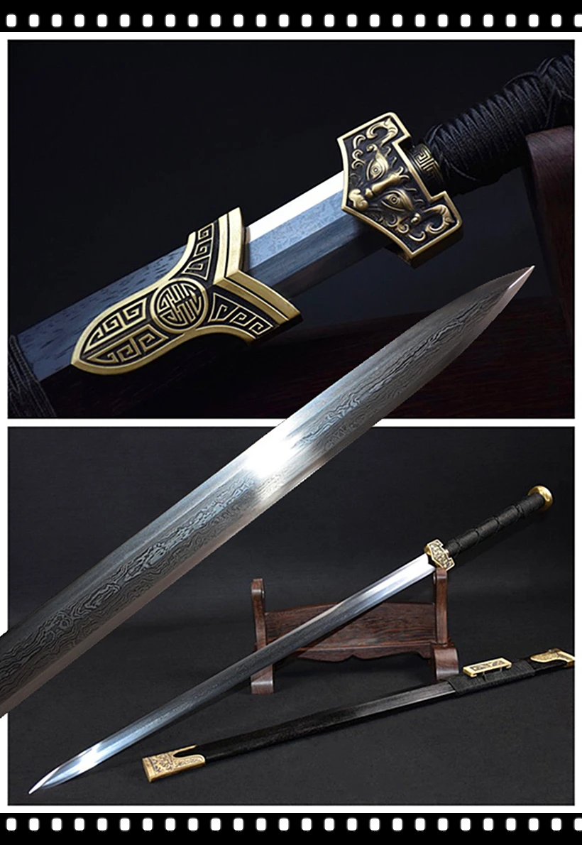 De alta Qualidade da Sharp Han Jian Espada Wushu Chinês 1095 Dobrado ...