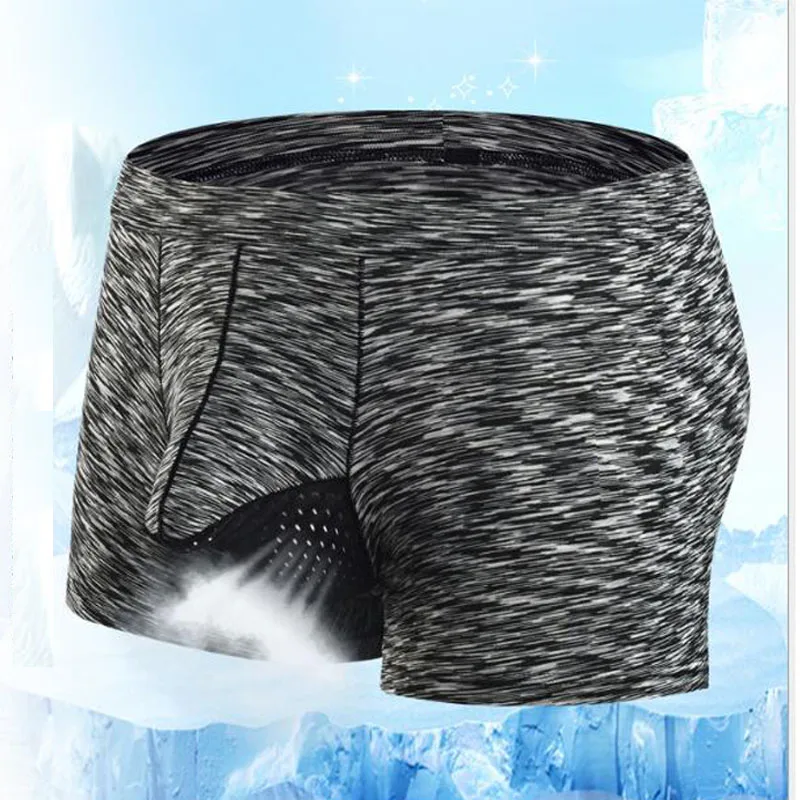 Scrotal detachable panties men's boxers breathable ice floss panties ...
