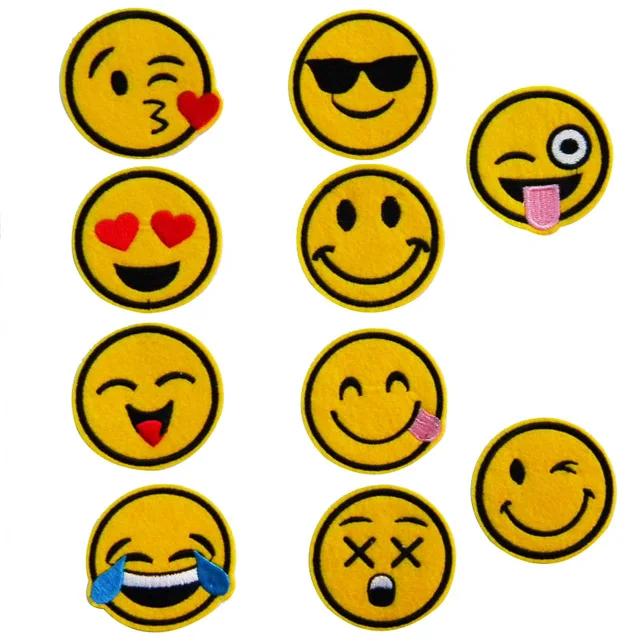 Aliexpress.com : Buy 10pcs Emoji Patch set iron on Embroidered Patches ...