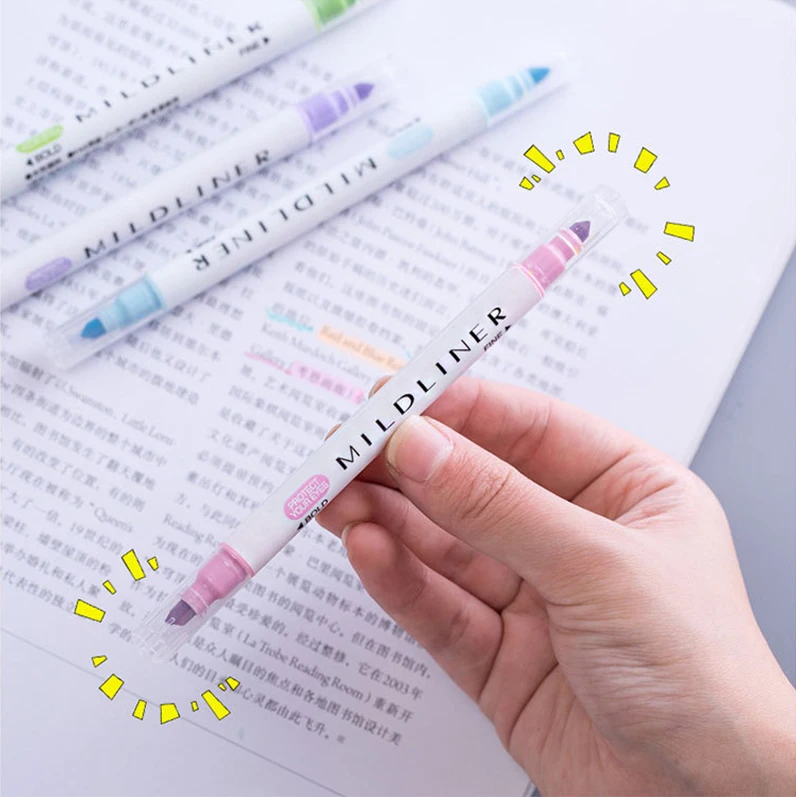 Stylos Mildliner 12 couleurs, Kawaii, surligneur à Double tête, stylo ...