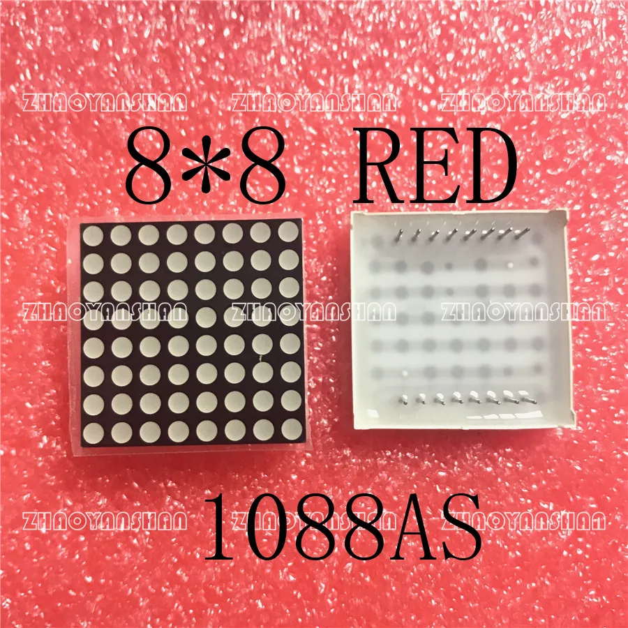 Led Dot Matrix Display 8x8 3mm Red Common Cathode Led Display 1088as ...