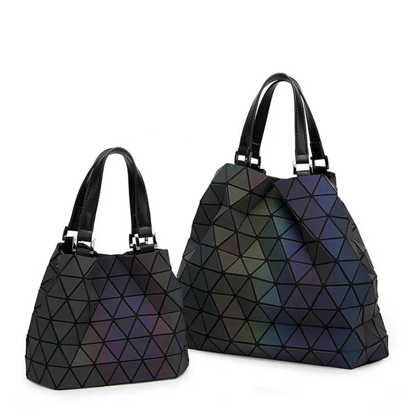 Luminous bags Women Geometry lattic Sequins Lattic Diamond Plaid ...