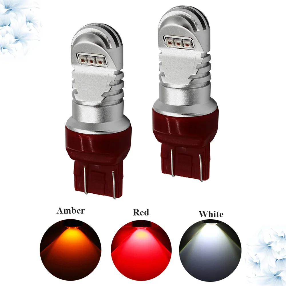 2pcs LED Signal Light T20 LED Red High Power 60W 7440 Bulbs Front Rear ...