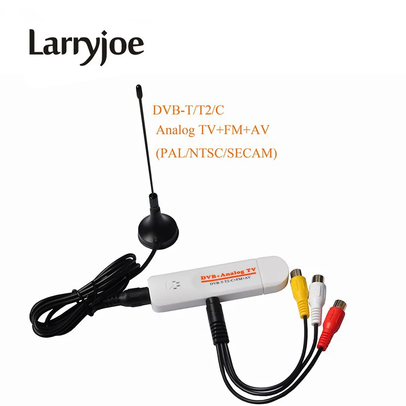 Larryjoe DVB t2 PVR 아날로그 USB TV 스틱 튜너, PAL, NTSC, SECAM, 안테나 포함, 원격 ...
