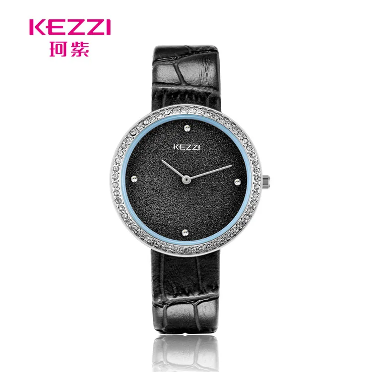 Kezzi Brand Luxury Women Leather Strap Watches 2018 Big Dial Crystal ...