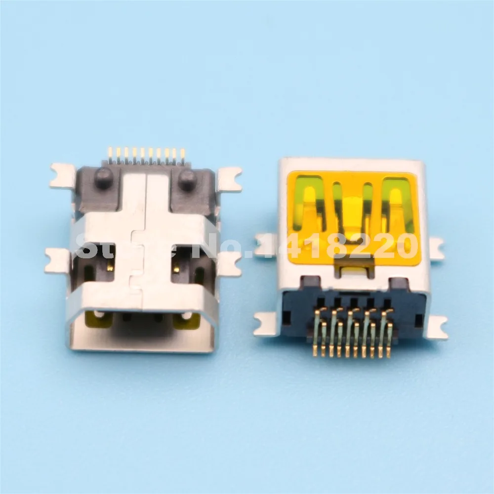 100pcs Mini Usb Female 10pin Smd Smt Socket Pcb Solder Usb Connector