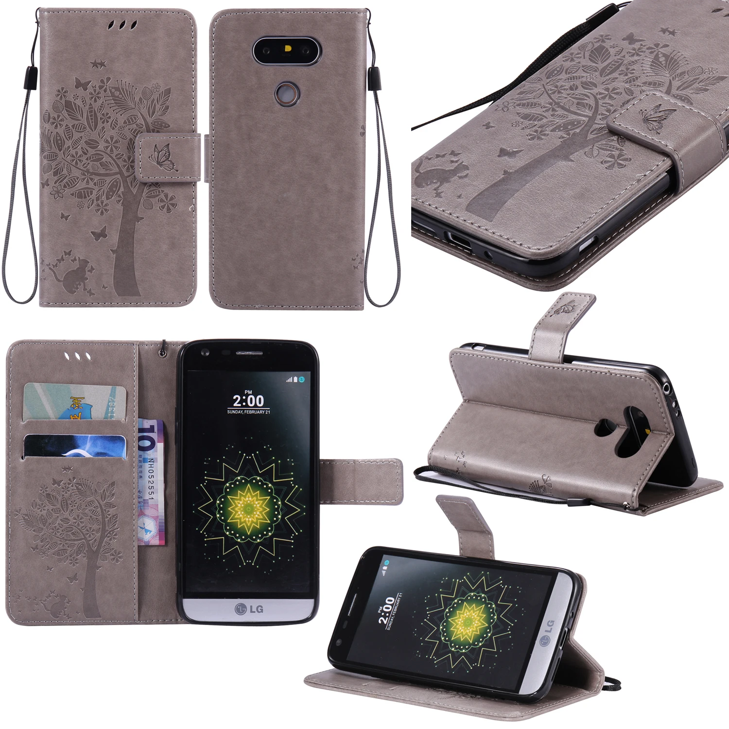 Funda abatible para LG G5 VS987 RS988 LGH831 AS992 de lujo en relieve ...