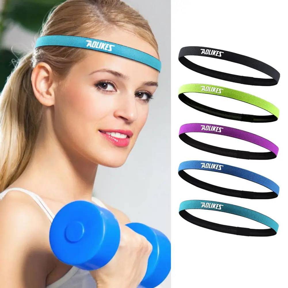 Women Men Yoga Hair Bands Sports Headband Anti Slip Elastic Sweatband