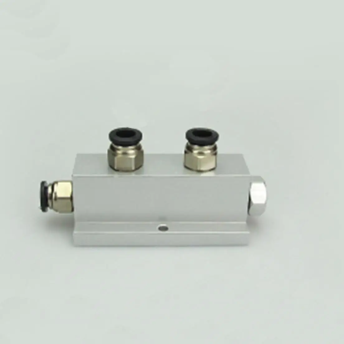 Push Fit 8mm 2 Way Solid Aluminum T-shape Air Manifold Block Splitter ...