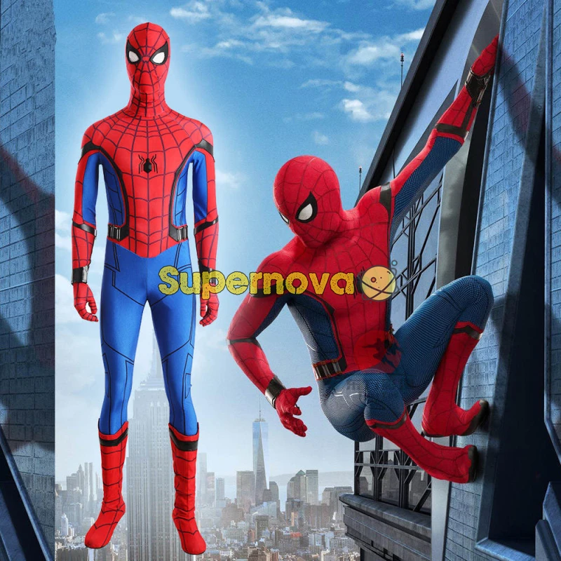 스파이더 맨 의상 코스프레 영화 스파이더 동창회 피터 파커 바디 슈트 3d 인쇄 스판덱스 할로윈 의상 성인 남성