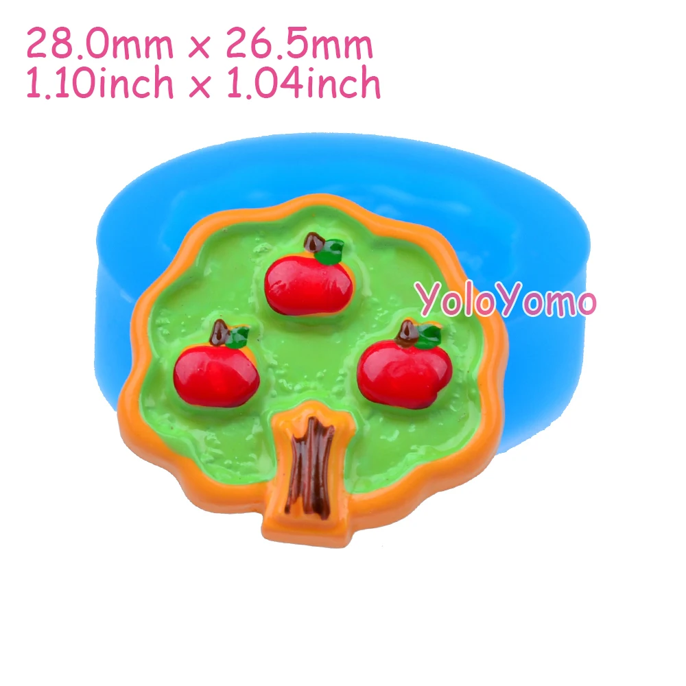 S091YL 28mm Apple Tree Flexible Mold Fruit Tree Silicone Mould Gum ...