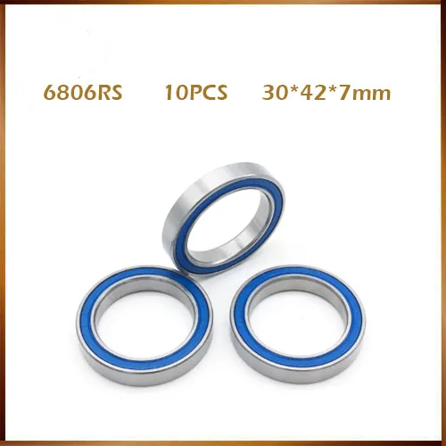 Free-shipping-6806-2RS-Bearing-ABEC-1-10PCS-30x42x7mm-Thin-Section-6806 ...