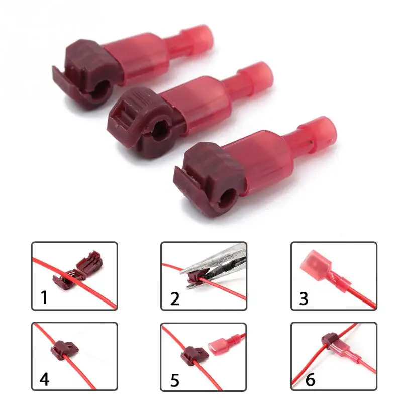 10pcs / set Red Crimp Clip Wire Cable Connectors Terminals Crimp Quick ...