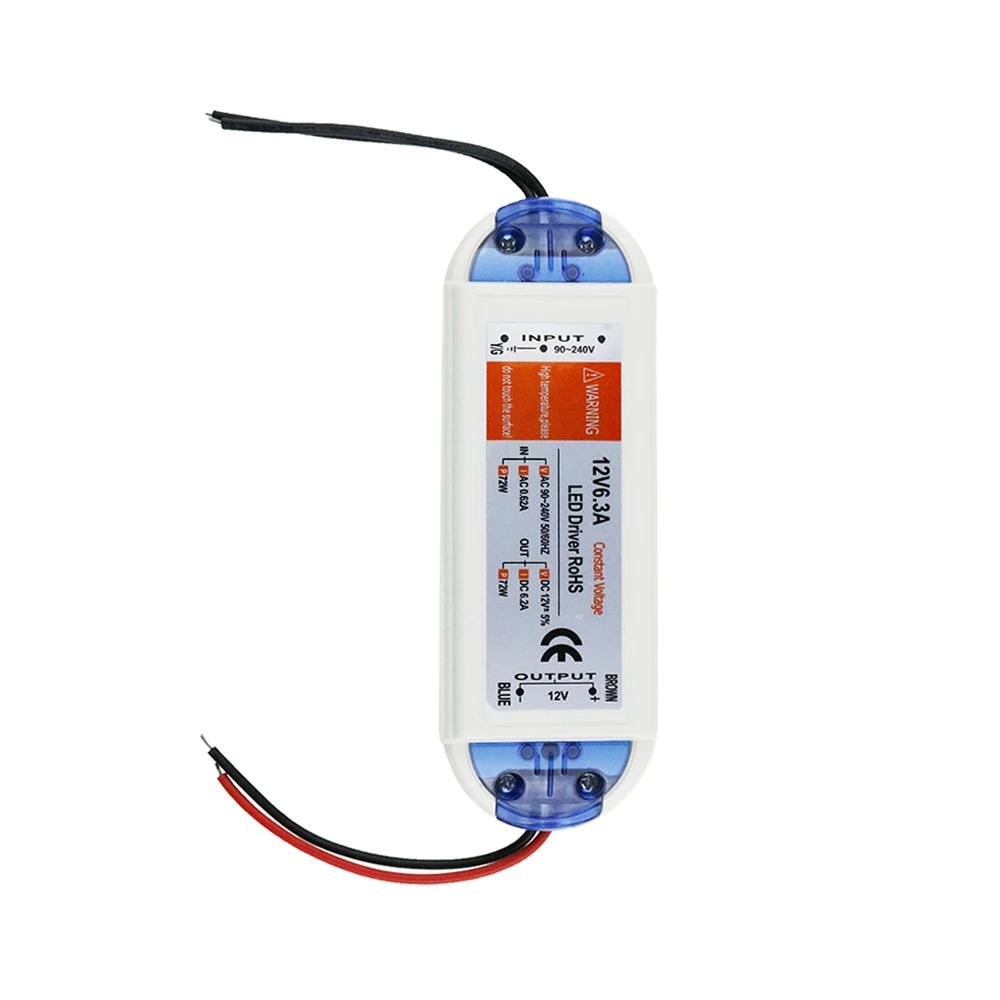 12V 6.3A 72W Led Driver Lighting Transformers Power Supply AC 90 240V ...