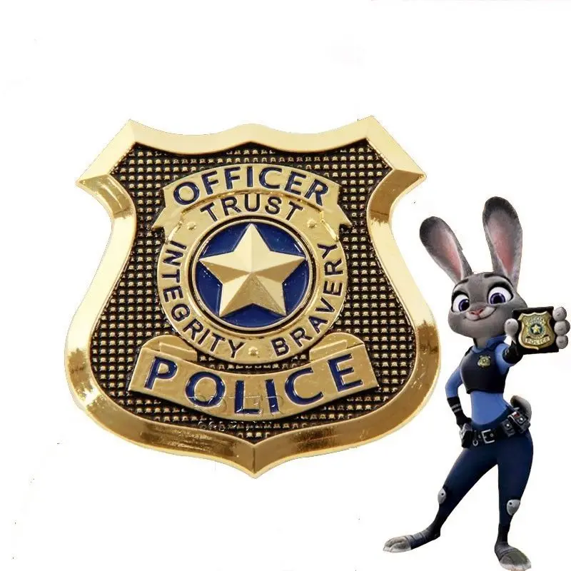 New Movei Zootopia Rabbit Judy Hopps Metal Police brooch Badge Cosplay ...
