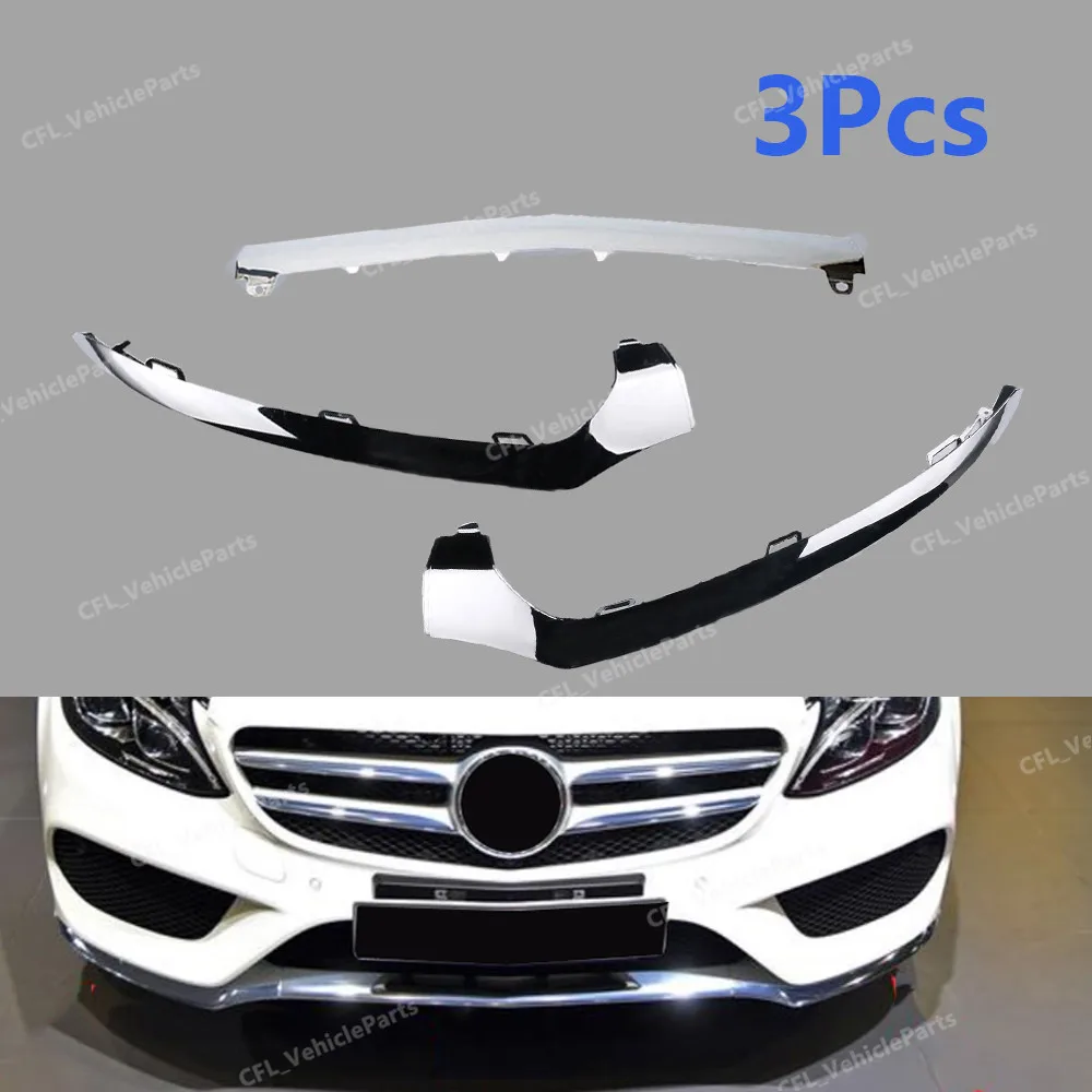 Левый центр правый передний бампер Нижняя хромированная литьевая ...