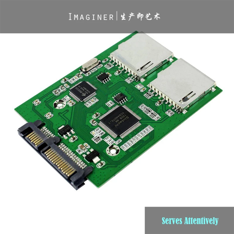 2 Port Dual SD SDHC MMC RAID To SATA Adapter Converter Support All ...