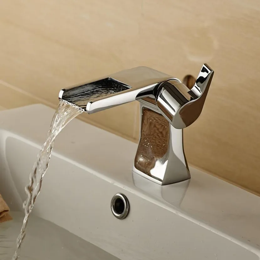 Unique Design Brass Chrome Finished Bathroom Single Lever Hot And Cold