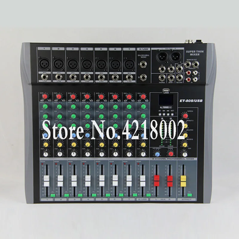 Dj Mixer 8 Channel Stage Audio Karaoke Mixing Console Mesa Sound Effect ...