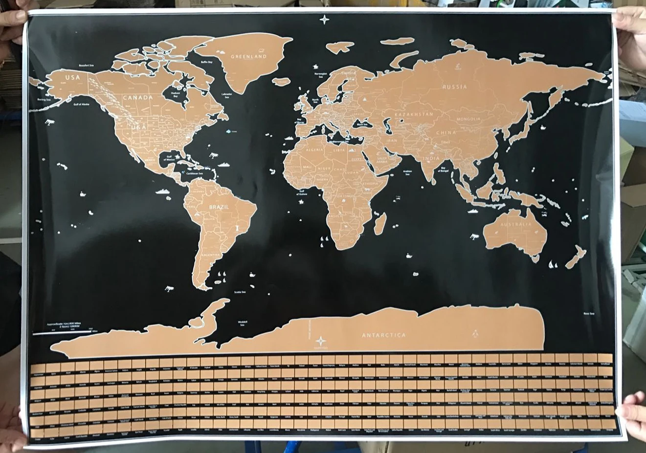 New arrival Deluxe Scratch the map Personalized World Flag map With ...