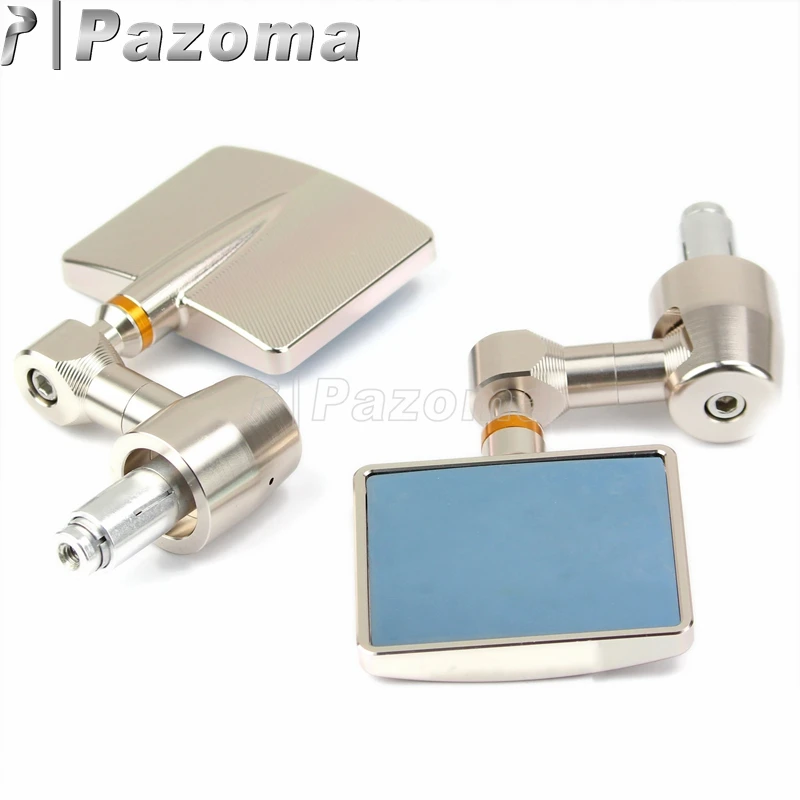 PAZOMA Titanium Universal Square Mirror CNC 7/8" Handlebar Motorcycle ...