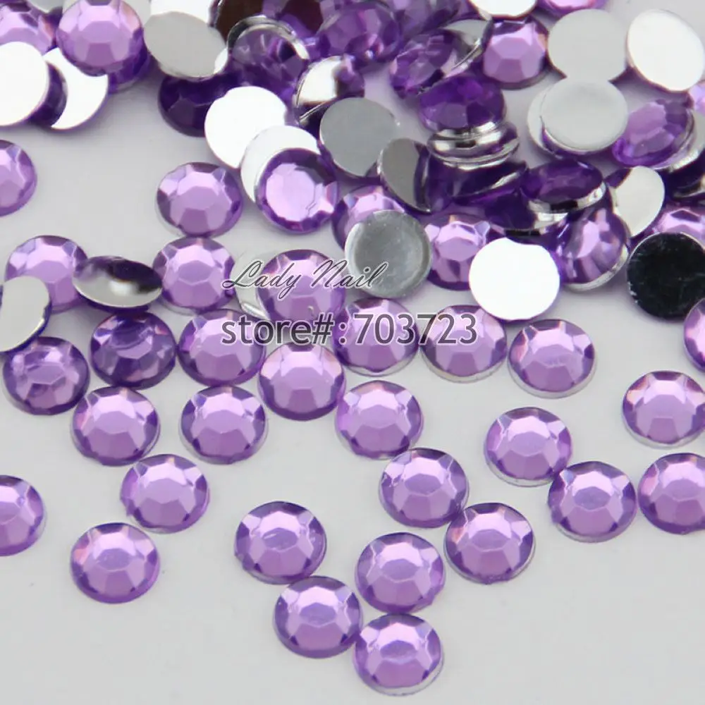 400 Pcs 2mm - 6mm Mix Size Light Purple 14 Facets Resin Round ...
