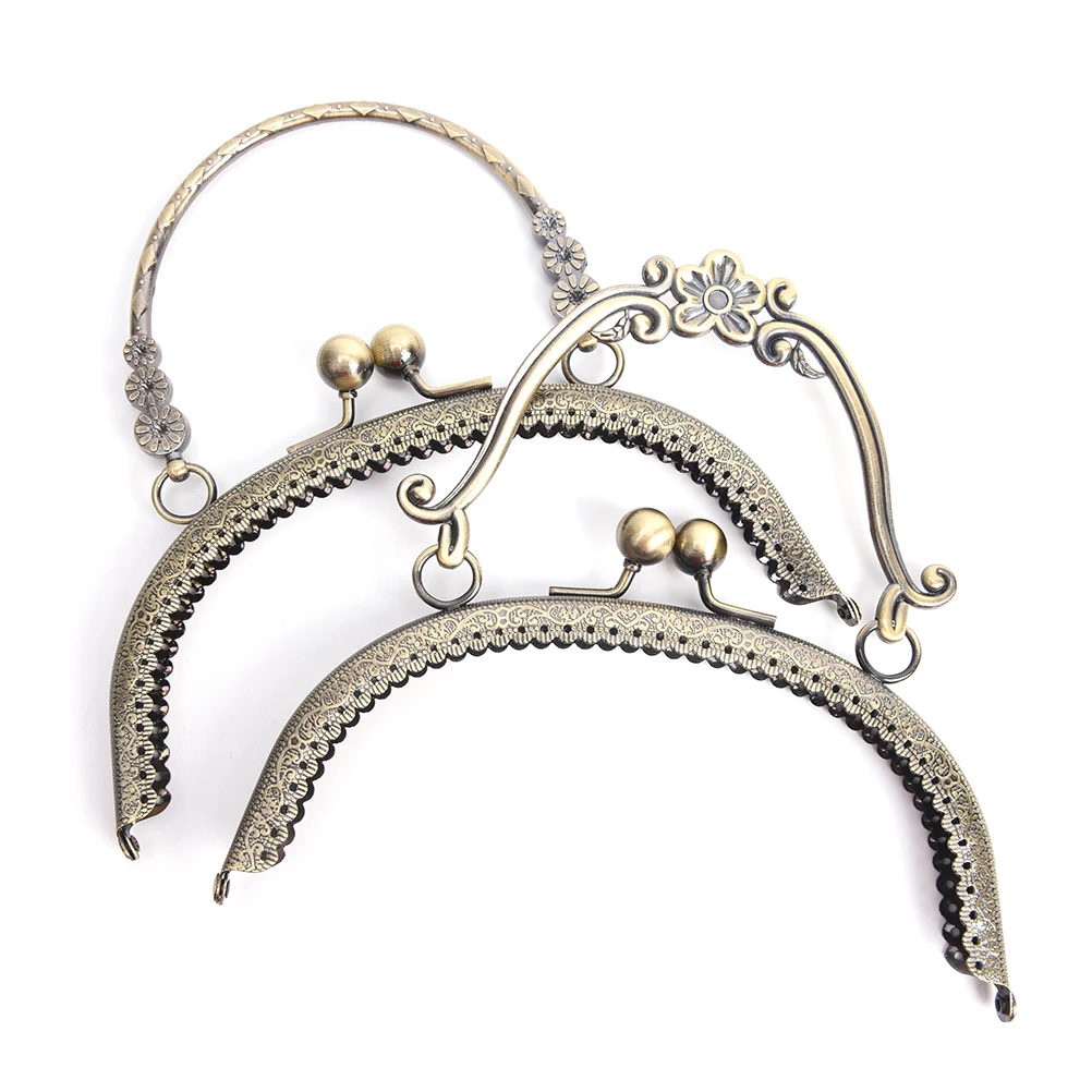2 Sizes 16.5cm Metal Handbag Handle Frame Kiss Clasp Lock Handle Arch ...