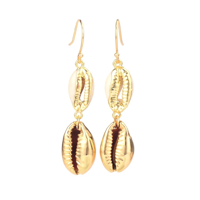 Gold Cowrie Shell Earrings
