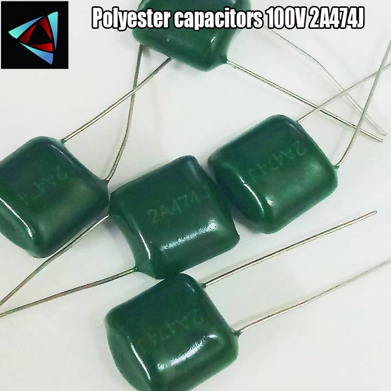 10pcs Polyester film capacitor 2A474J 470nF 474 5% 100V-in Capacitors ...