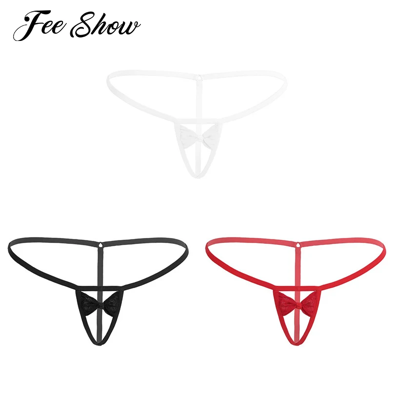 2017 Women Lingerie Crotchless Strappy G String Underwear With Bowknot