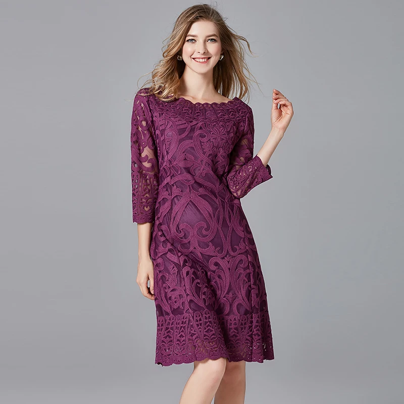 Lavender Color Lace Dress