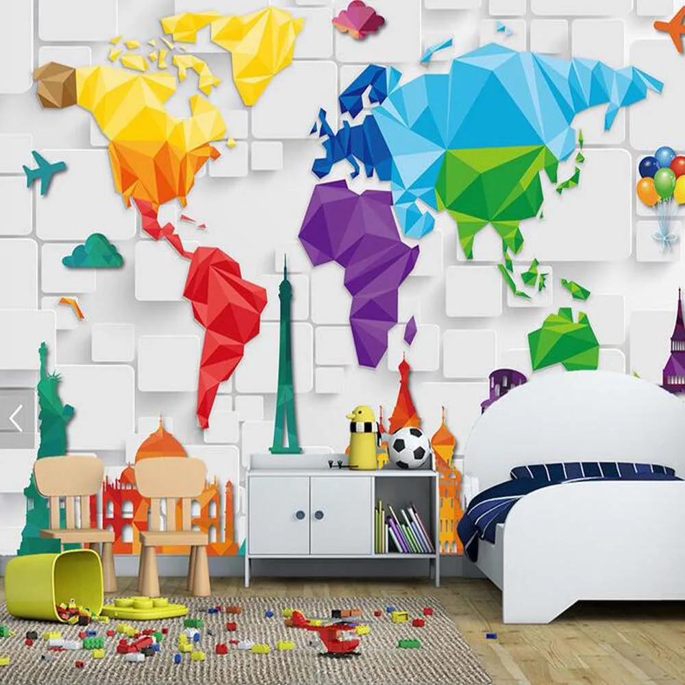 Colorful World Map For Kids