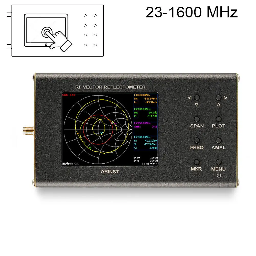 New portable VNA SWR vector network analyzer reflectometer Arinst 23 ...