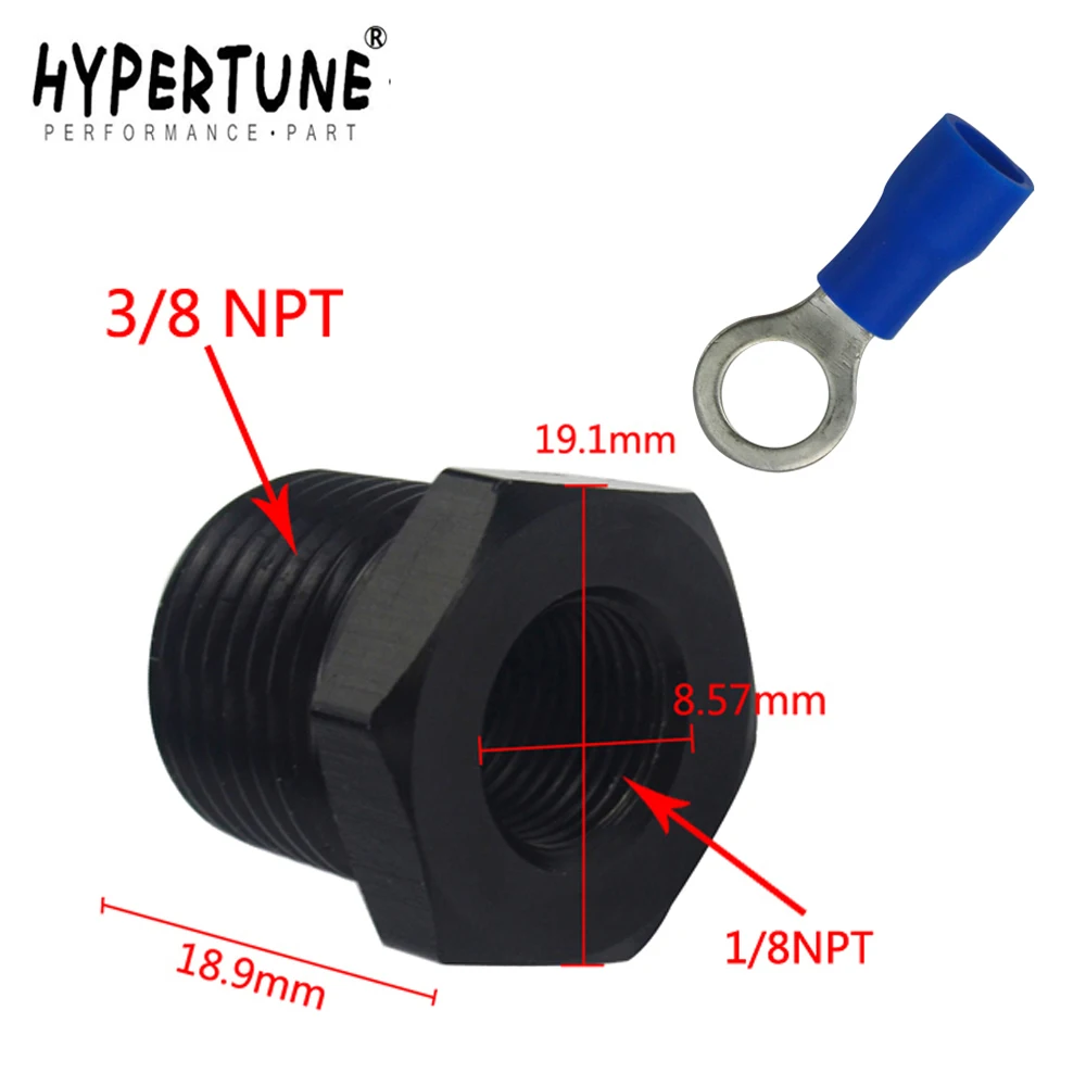 Hypertune 3/8 "macho a 1/8" hembra NPT rosca reductor hexagonal buje de tubería de aluminio de ...