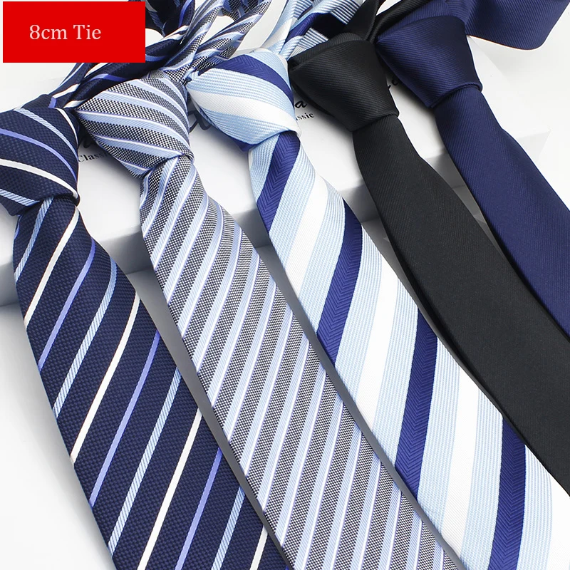 High Quality Ties for Men Business Fashion 8cm Striped Necktie Student ...
