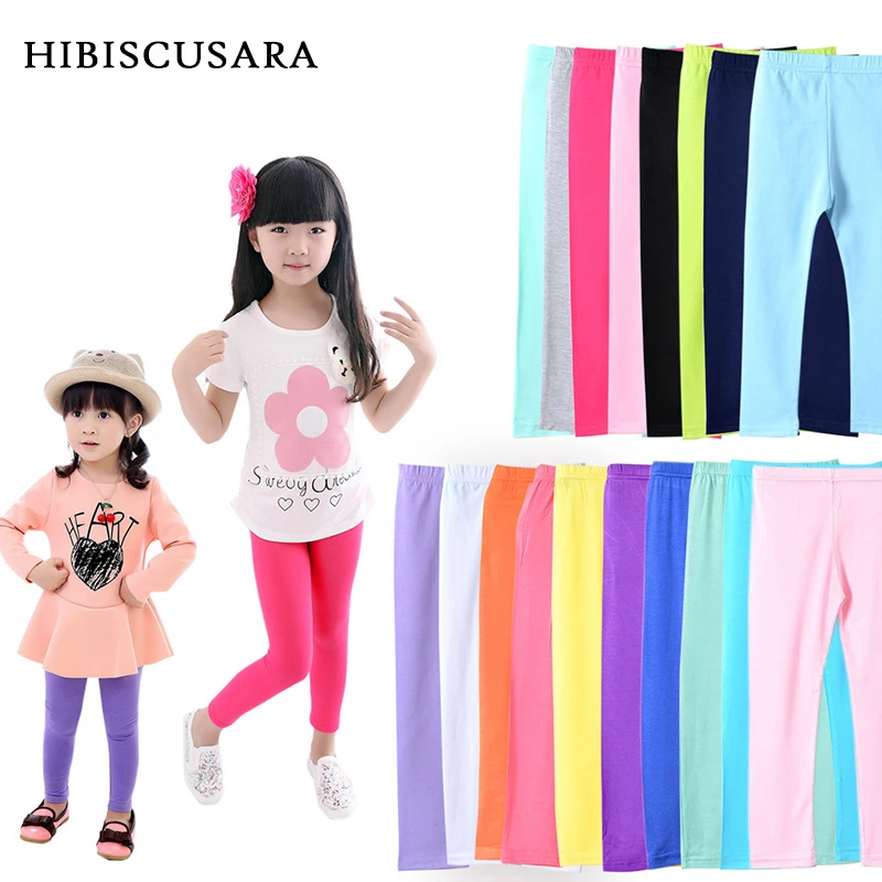 Girl Pants Soft Elastic Modal Cotton Kids Leggings Candy Color Girls ...