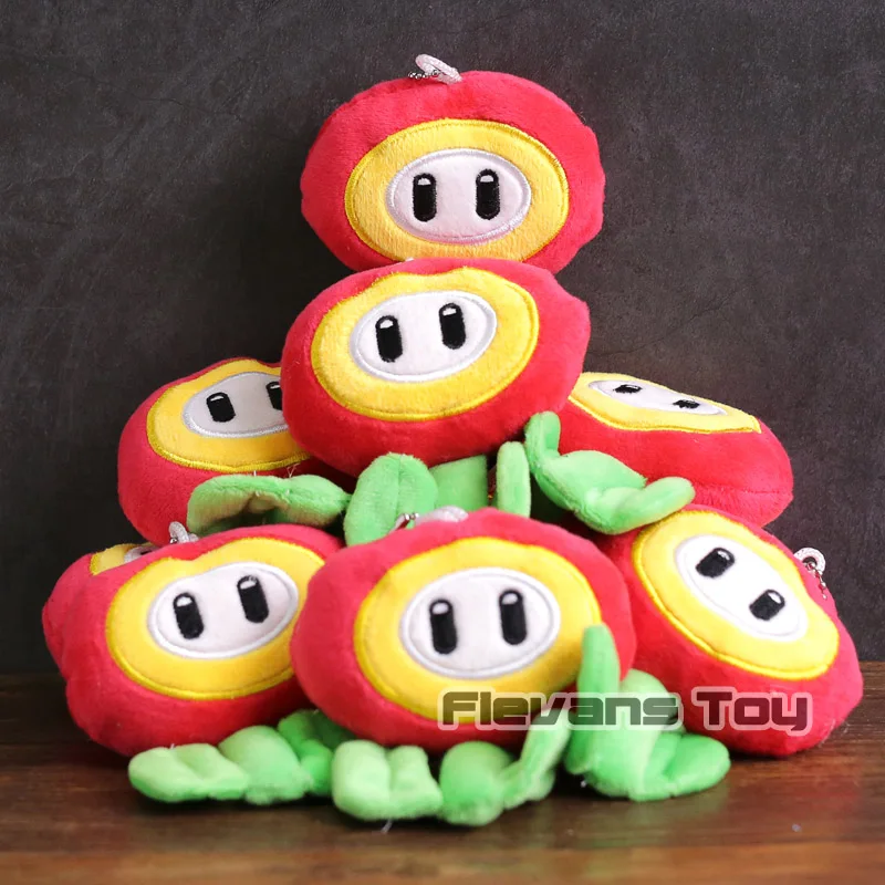Super Mario Bros Fire Flower / Ice Flower Mini Plush Pendants Dolls ...
