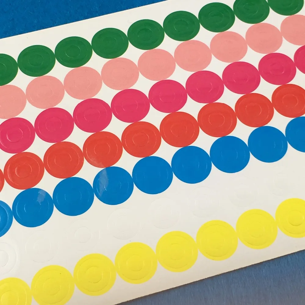 Fashion 7 colour circular round Paper 1200PCS/Lot 1cm Sticker Labels ...