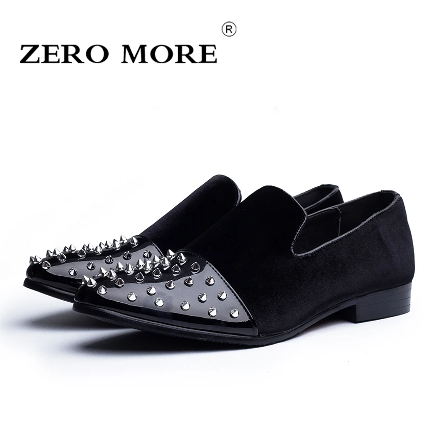 ZERO MORE Luxury Slip On Mens Shoes Casual Rivet Spiked Loafers Men Hot ...