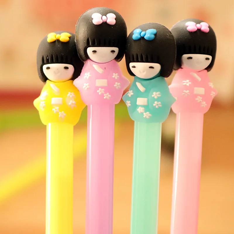 60pcs kawaii pens cute kimono doll gel pens for school office korean ...