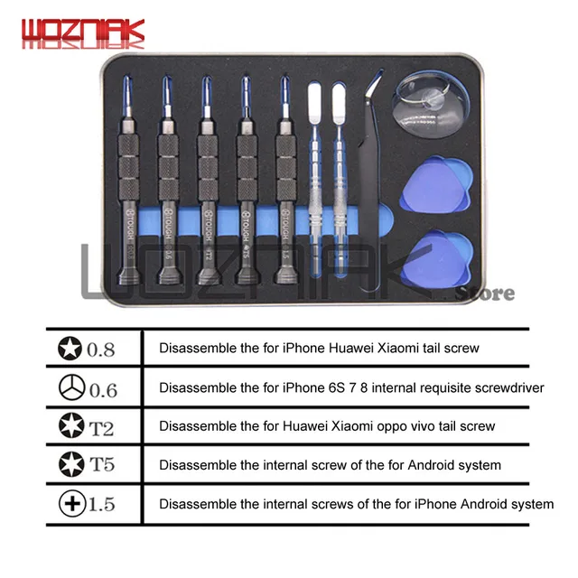 5Pcs Precision Metal Screwdriver Set for Apple iPhone 7 8 X Disassemble ...